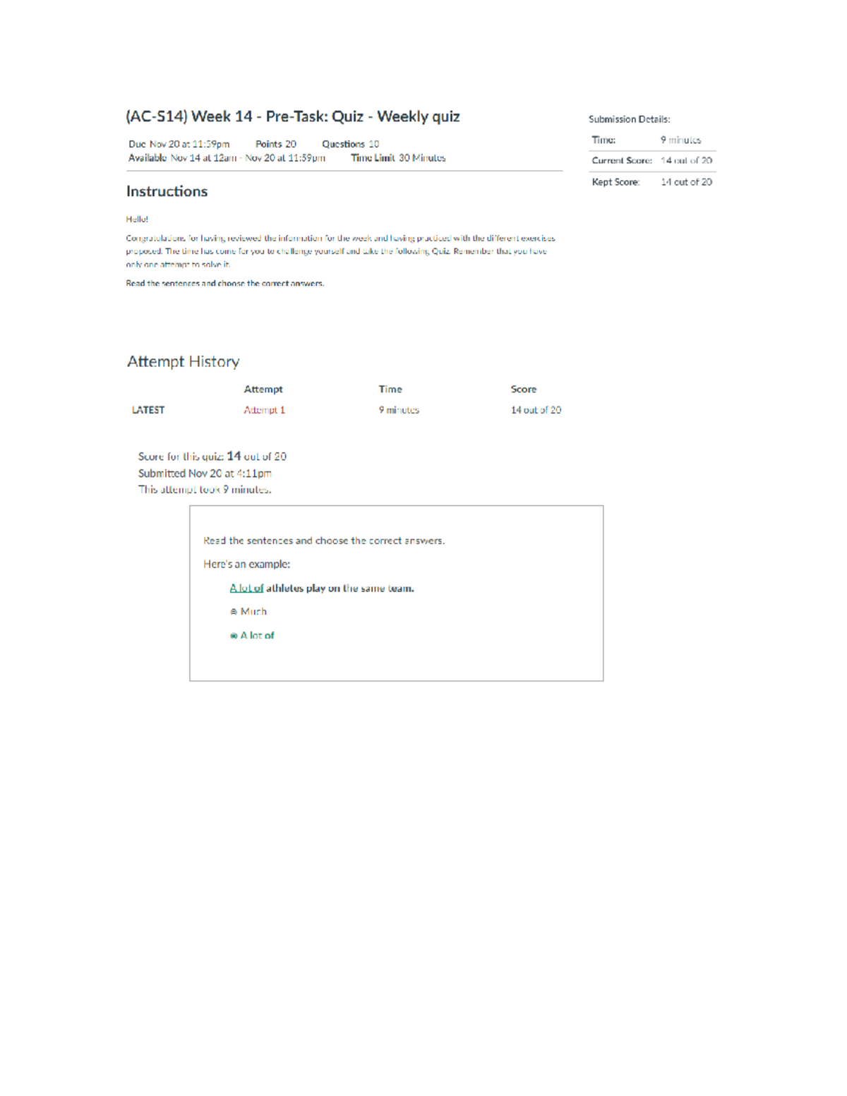 (AC-S14) Week 14 - Pre-Task: Quiz - Weekly quiz - Ingles III - Studocu