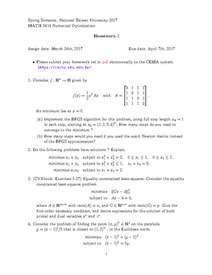 Final exam 5 June 2017, questions - Spring Semester, National Taiwan University 2017 MATH 5414 ...