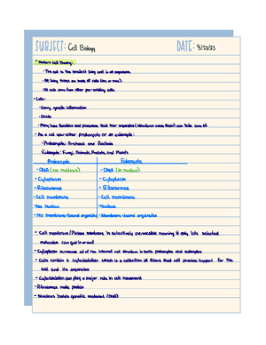 Introduction to Cells The Grand Cell Tour - Cell Biology 8122123 ...