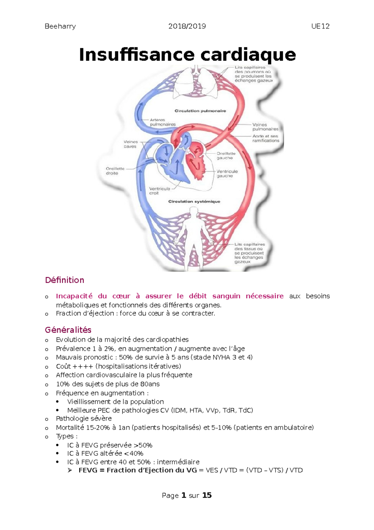 Insuffisance Cardiaque - Insuffisance cardiaque Définition o Incapacité ...