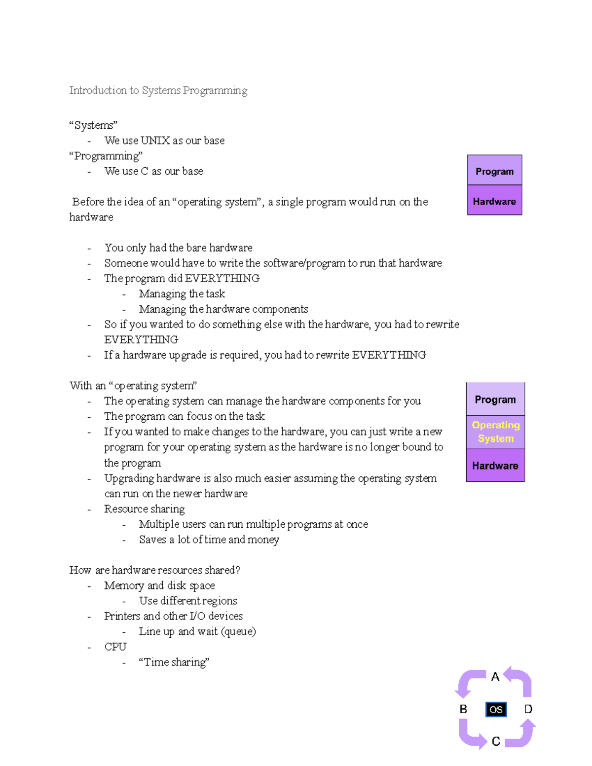 2211 Notes Unix Cs2211 Introduction To Systems Programming 9303