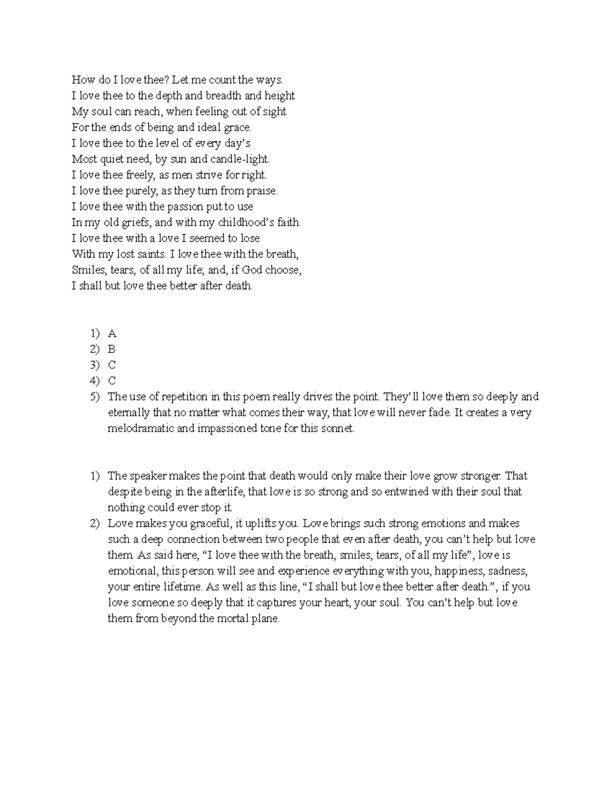 Sonnet 43 - Jillian Klinedinst - How do I love thee? Let me count the ...