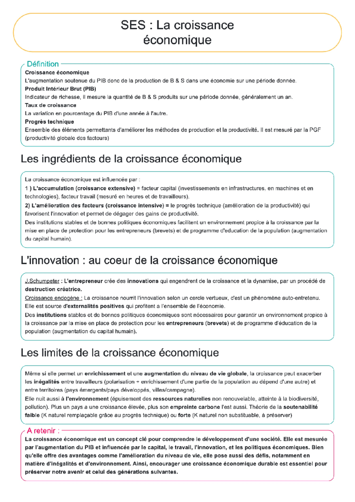 SES La croissance économique - SES : La croissance économique ...