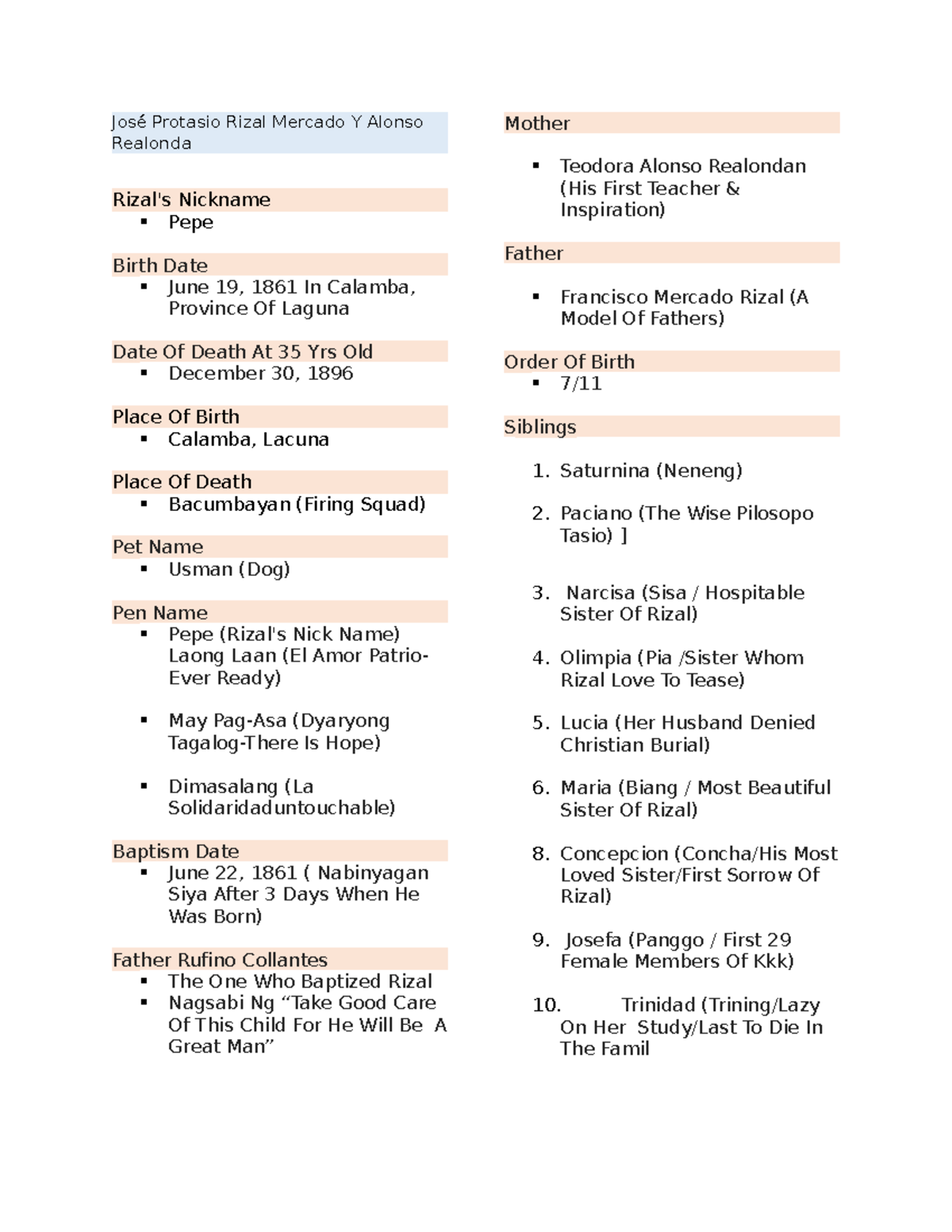 JEA- Rizal- Reviewerrr - José Protasio Rizal Mercado Y Alonso Realonda ...