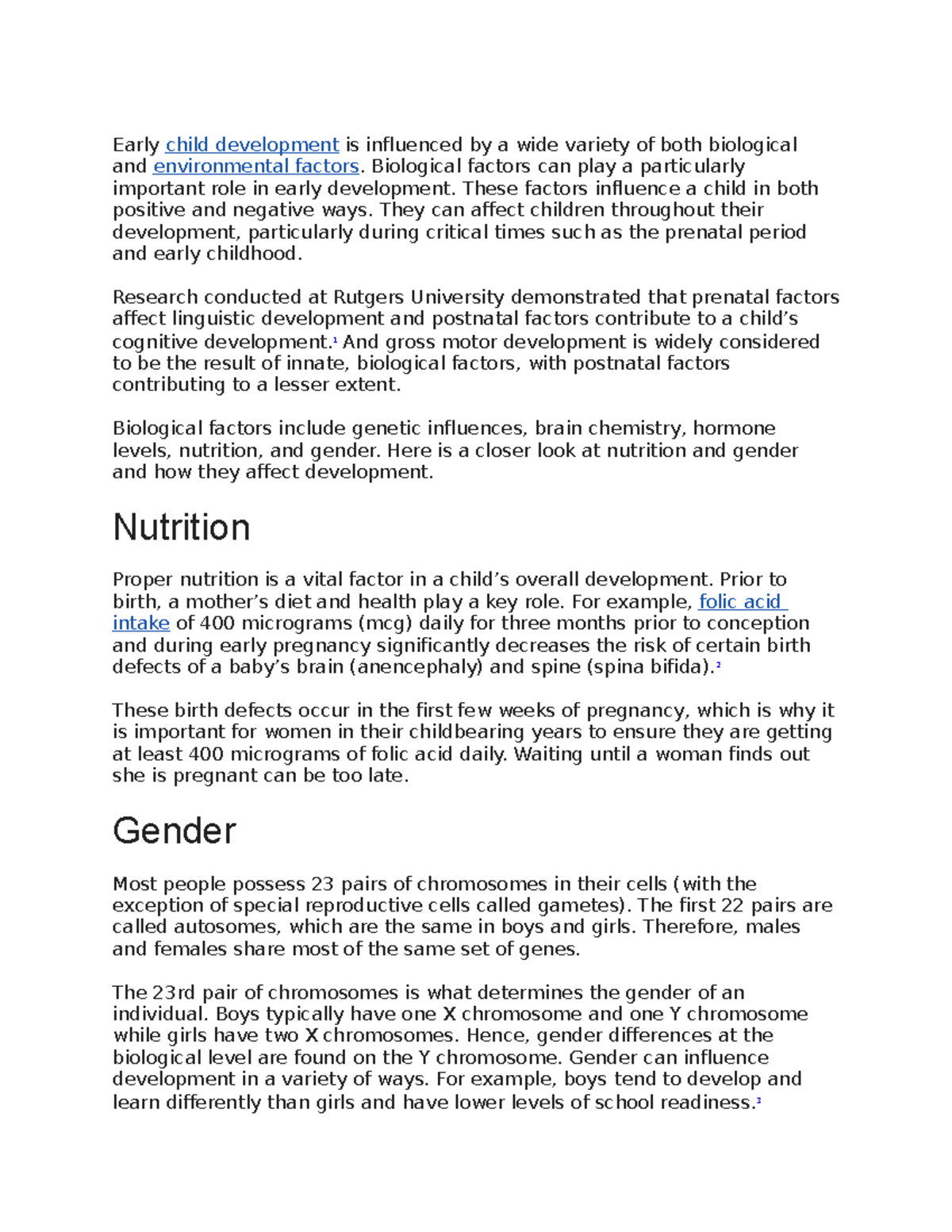 Biological-factors - JGON - Early child development is influenced by a ...