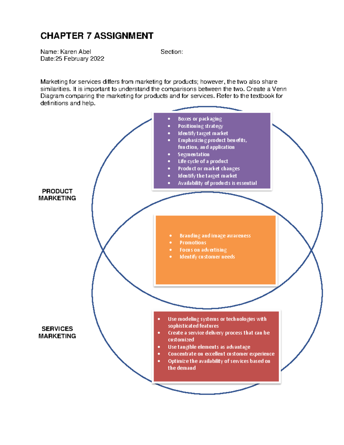 Chapter 7 Assignment - CHAPTER 7 ASSIGNMENT Name: Karen Abel Section: Date:25 February 2022 ...