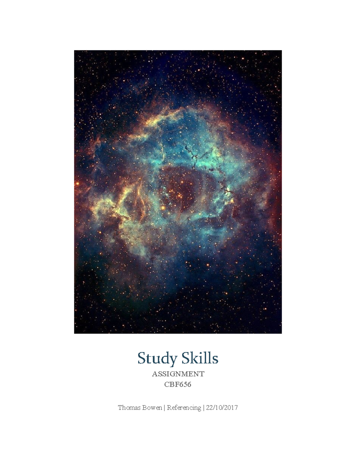 Study Skills Assignment - Study Skills ASSIGNMENT CBF Thomas Bowen ...