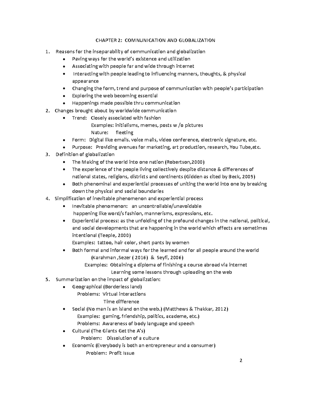 Purcom 2 - PURPOSIVE COMMUNICATION - CHAPTER 2: COMNUNICATION AND GLOBALIZATION Reasons for the ...