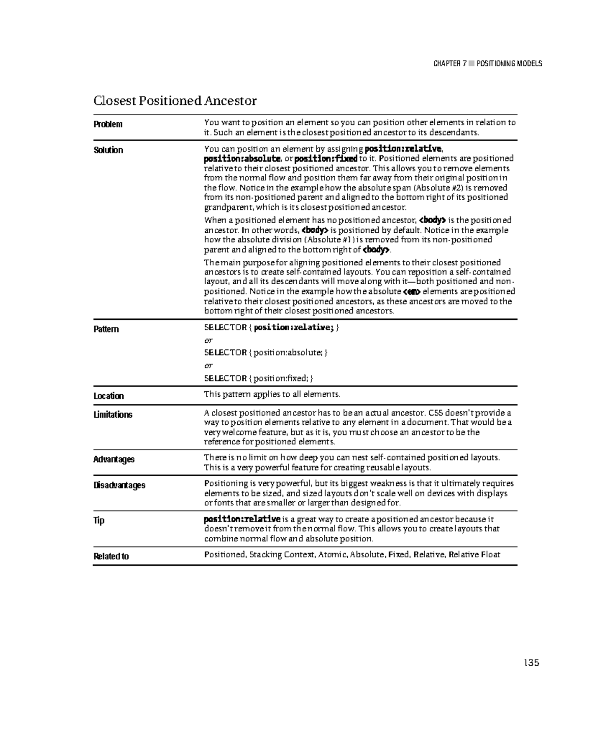 Web development (15) - Closest Positioned Ancestor Problem You want to position an element so ...