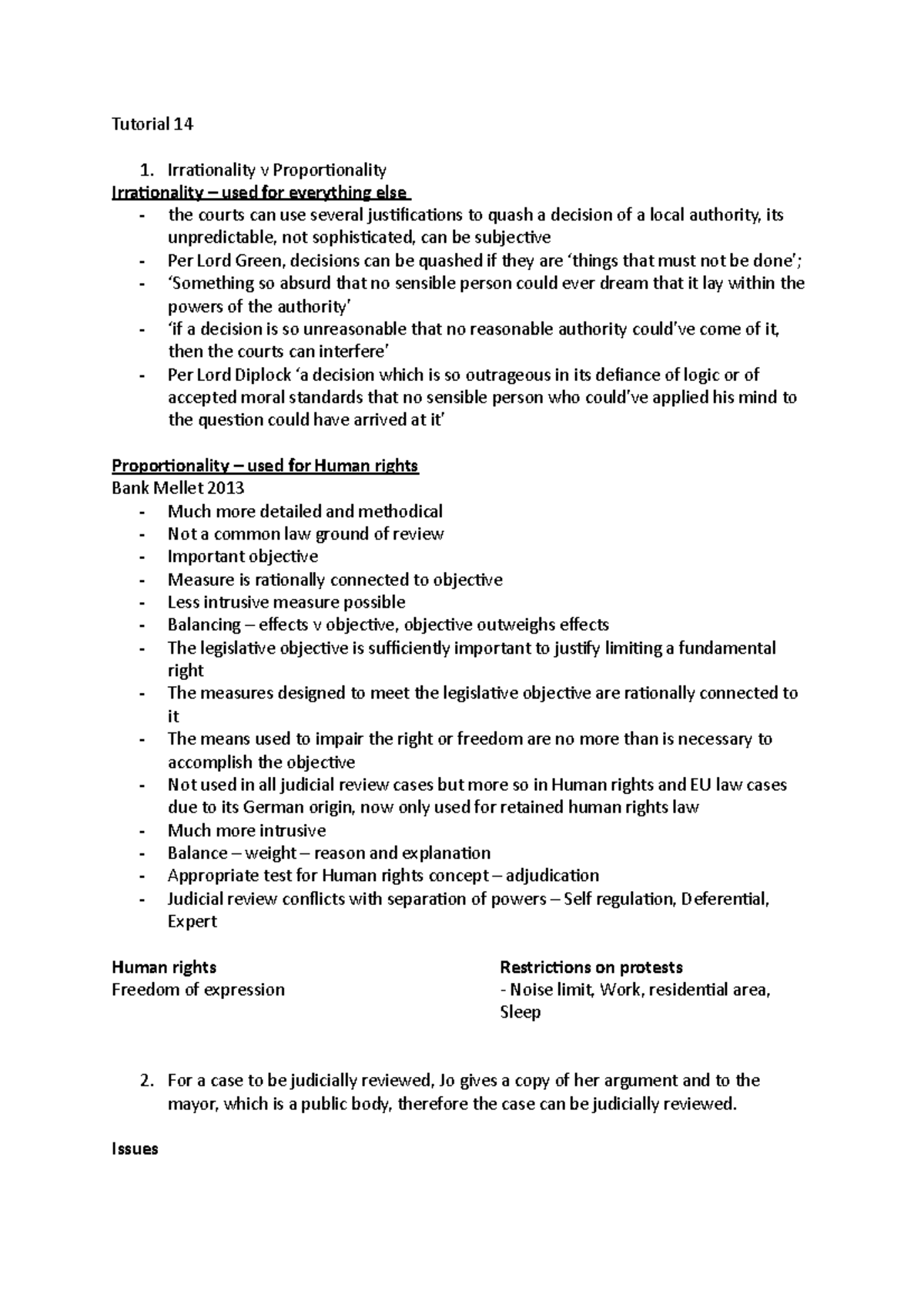Tutorial 14 - Tutorial 14 Irrationality v Proportionality Irrationality ...