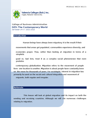 Lesson-1 - contempo - MODULE 1: The Structures of Globalization At the ...