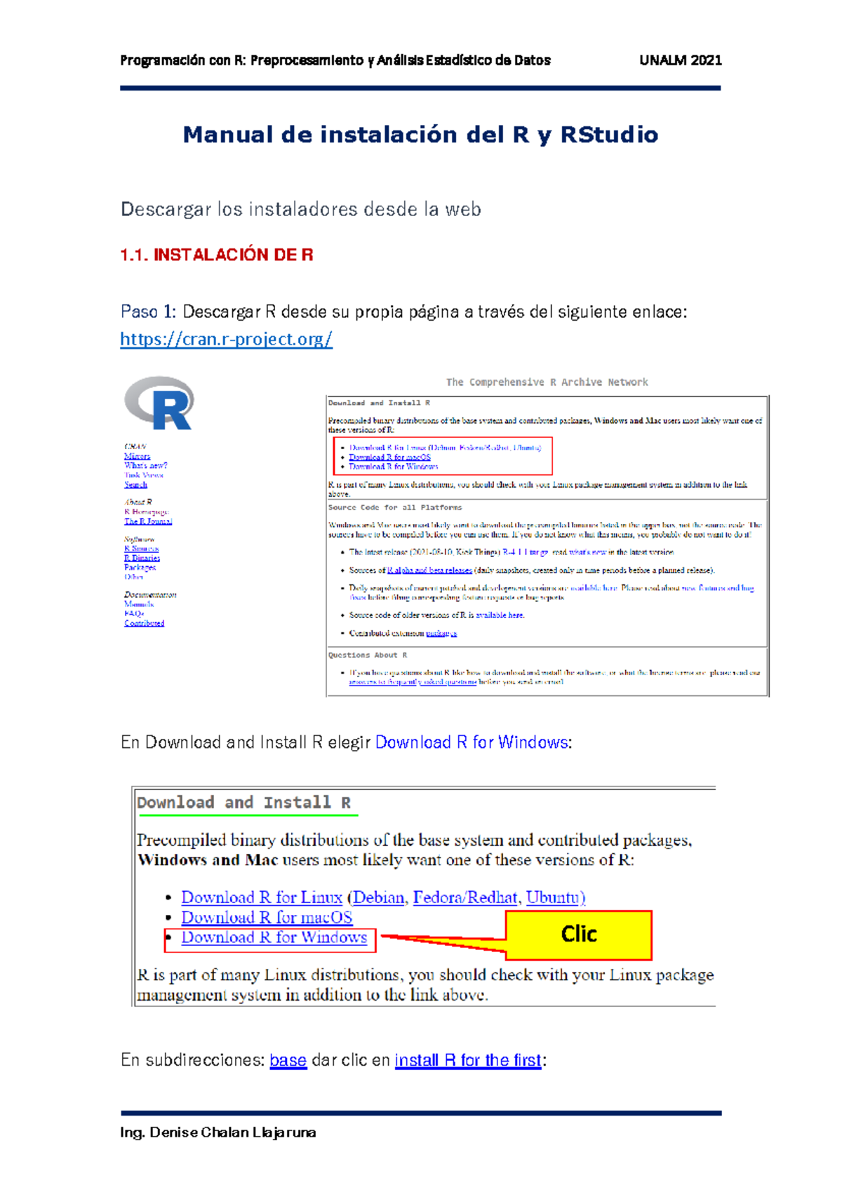 Manual de instalación del R y RStudio - Manual de instalación del R y ...