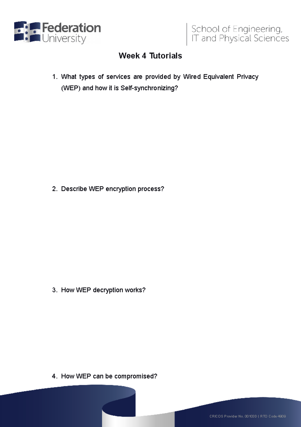 Itech 3100 Week 4 Tutorials 2020- Seitps - Week 4 Tutorials What types of services are provided ...