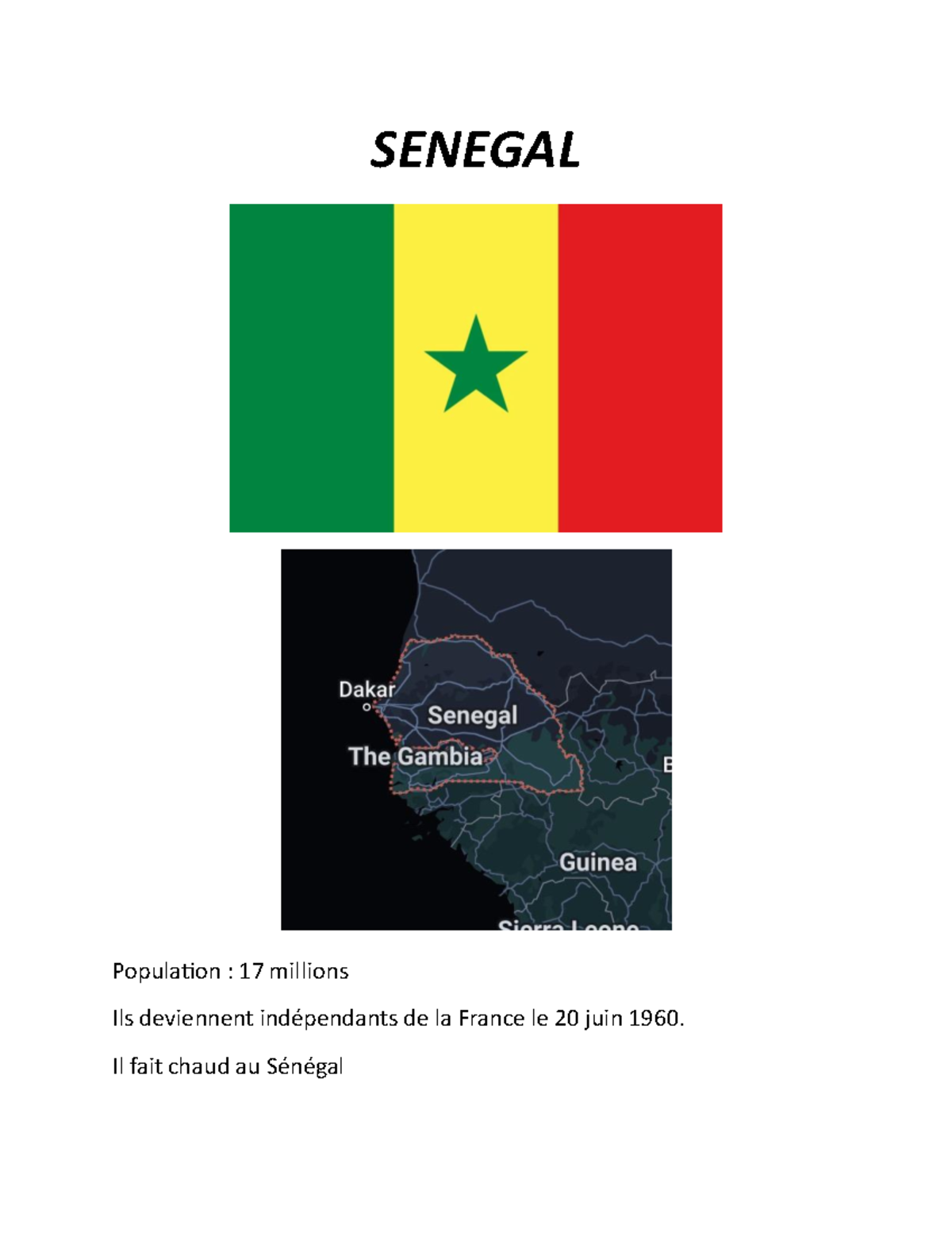 Senegal - .T.A.R.EA - Frances - SENEGAL Population : 17 millions Ils ...