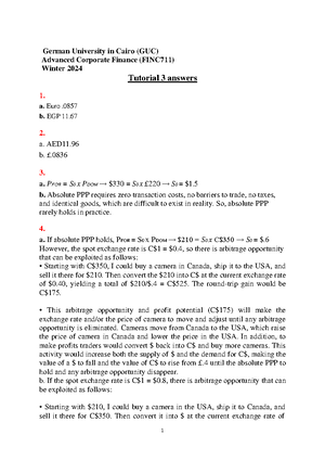 Tut 1 sheet - tut 1 - 1 German University in Cairo (GUC) Advanced ...