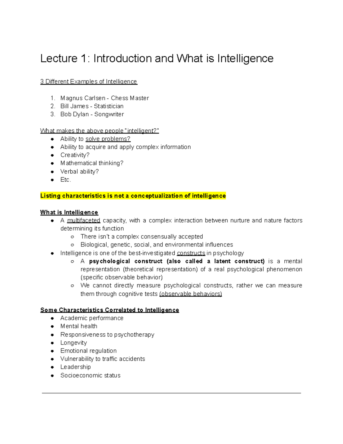 Cognitive Aging Notes - Lecture 1: Introduction and What is ...