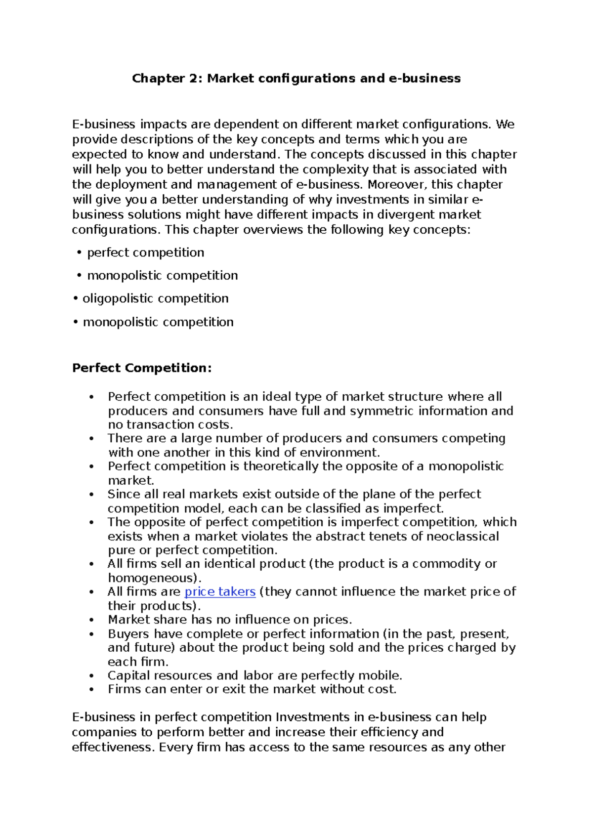 E-Business Ch 2 notes - Introduction to e-business and its impact on ...