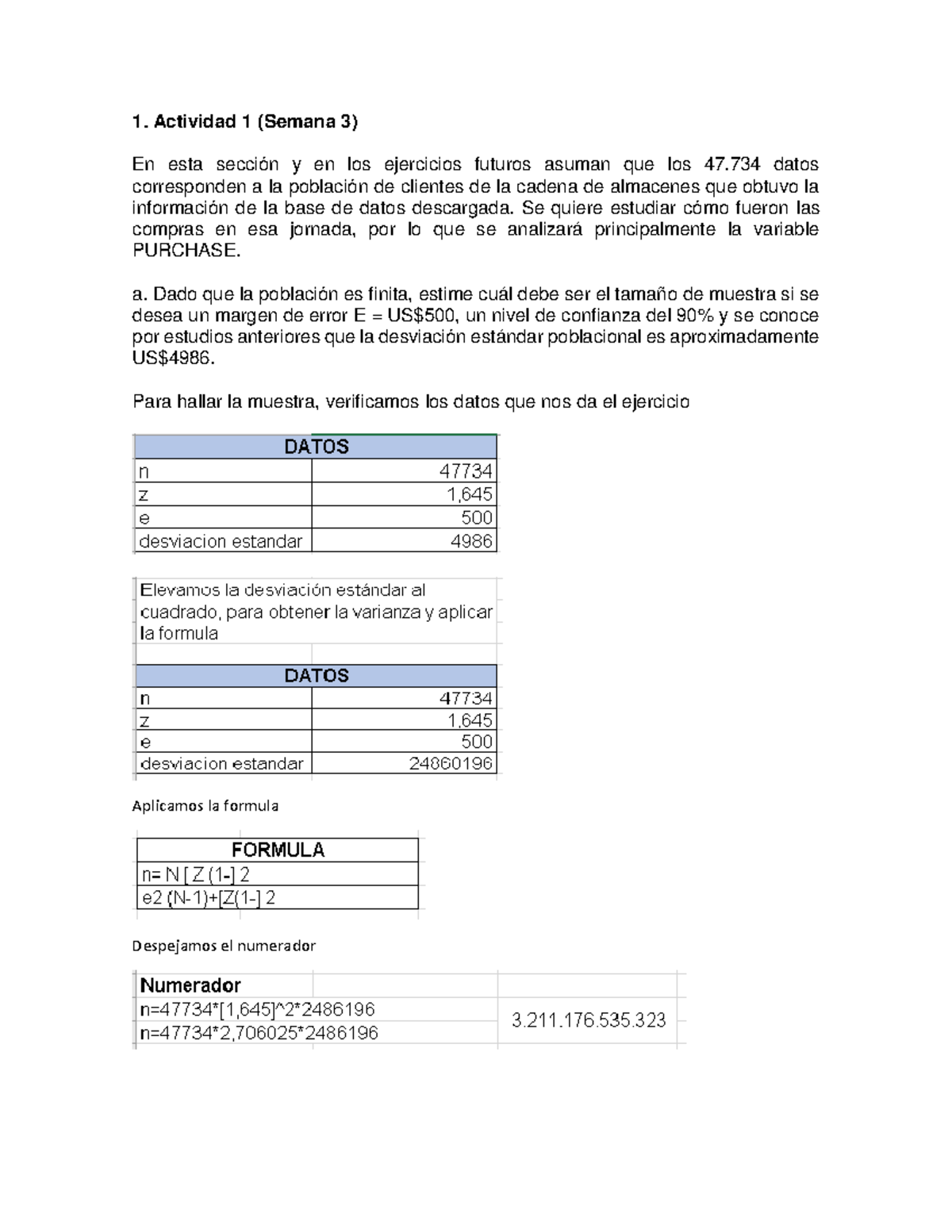 Ejercicio DE Estadistica Actividad 1 - 1. Actividad 1 (Semana 3) En ...
