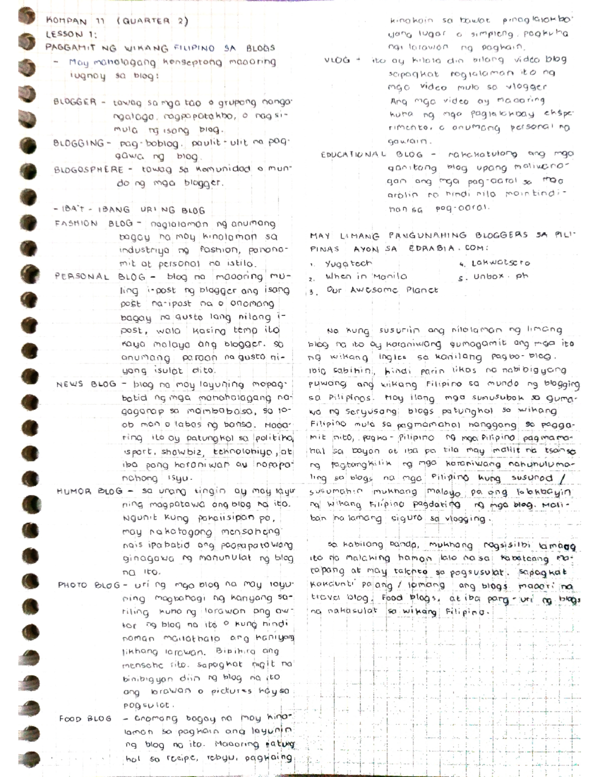 Kompanq 2-L1 - FILIPINO LESSON 11 - KOMPAN 11 (QUARTER 2) kinokain so ...