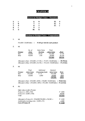 Chapter 4 - Cost Accounting by Guerrero Solution Manual - CHAPTER 4 Multiple Choices ...