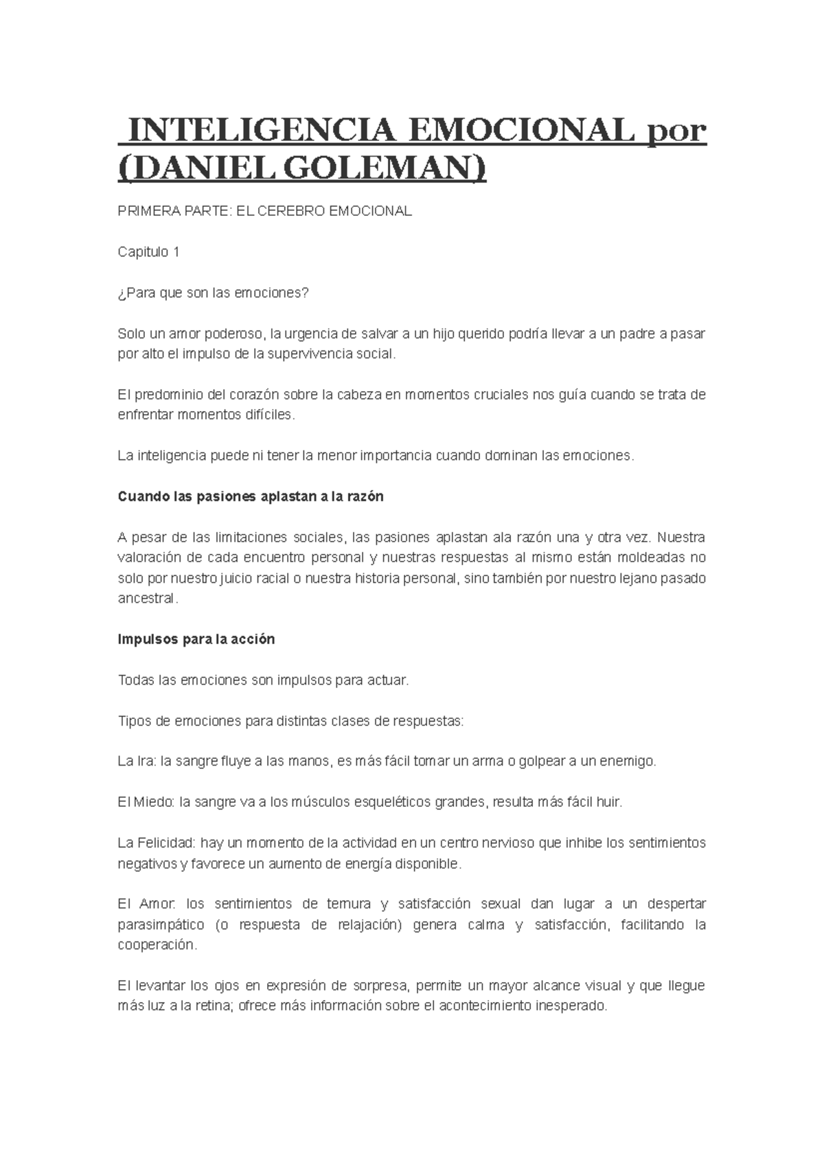 Inteligencia Emocional por - INTELIGENCIA EMOCIONAL por (DANIEL GOLEMAN ...