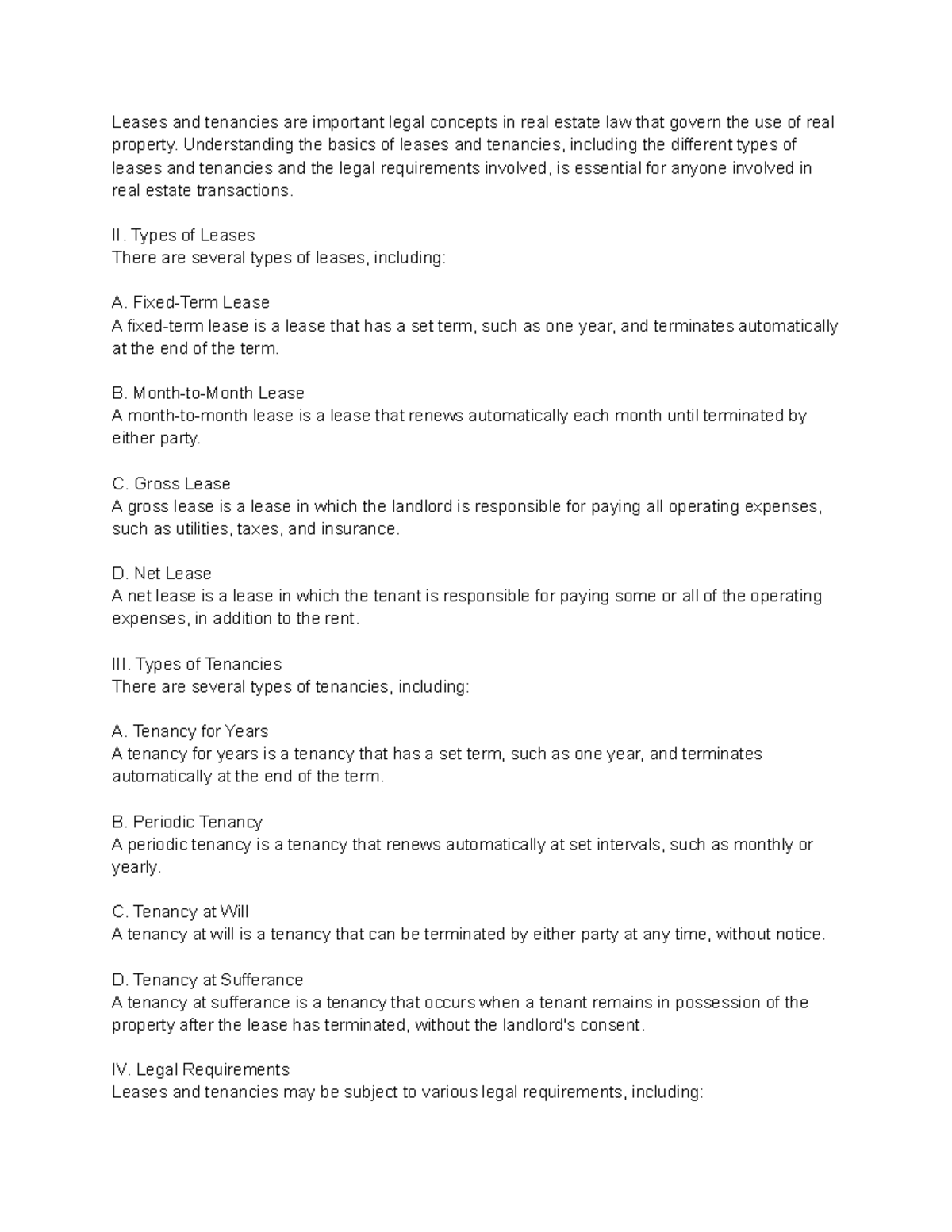 Leases and Tenancies - Understanding the basics of leases and tenancies ...