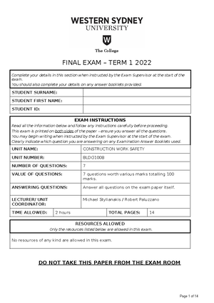 Assignment 3 Report - Assessment Task 3: Report ENGR Construction ...
