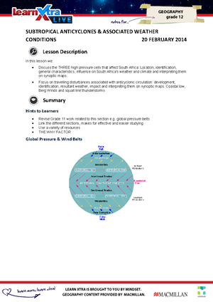 THE Development AND Impact OF Tropical Cyclones - Table of Contents 1 ...