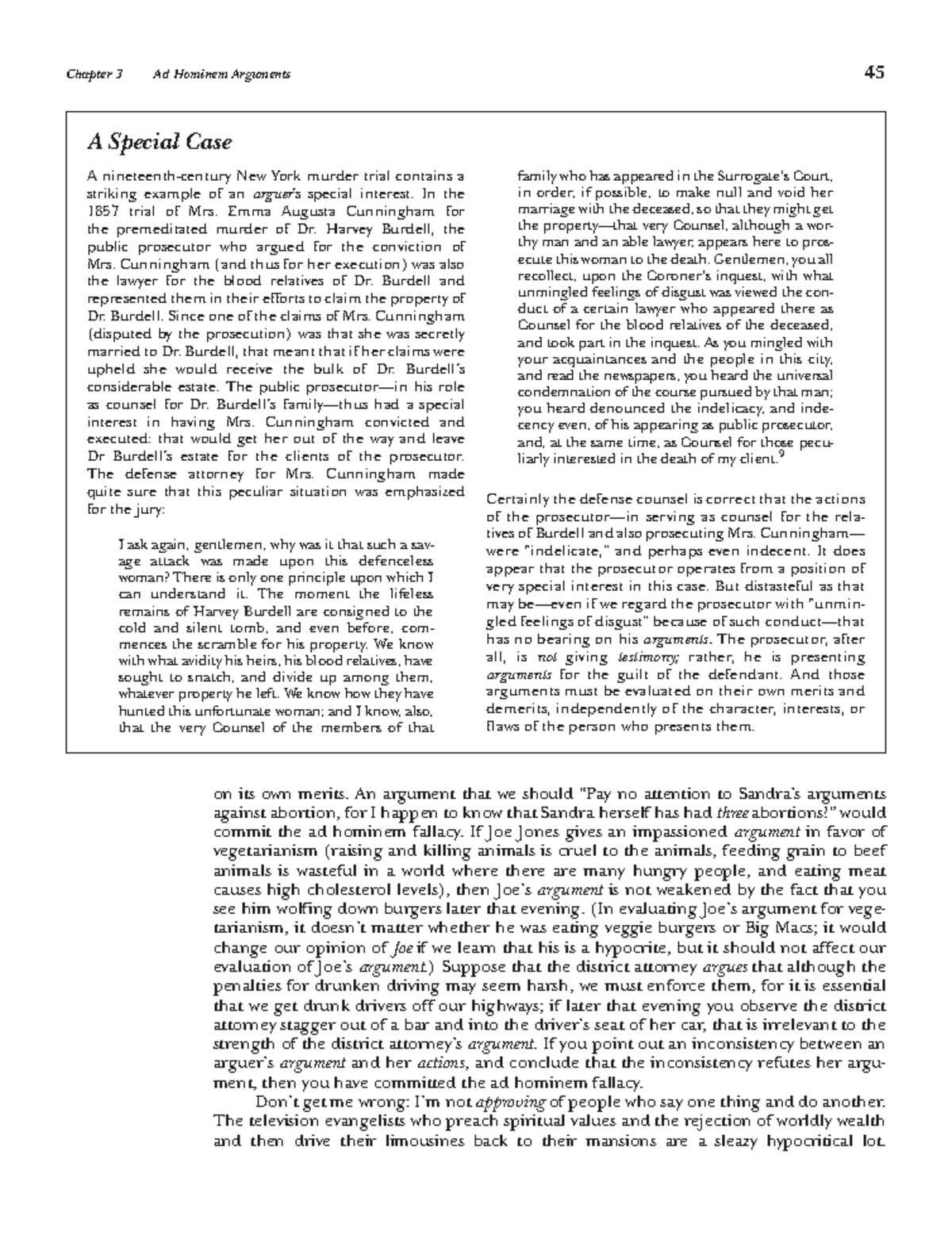 66 - Hello - Chapter 3 Ad Hominem Arguments 45 on its own merits. An ...
