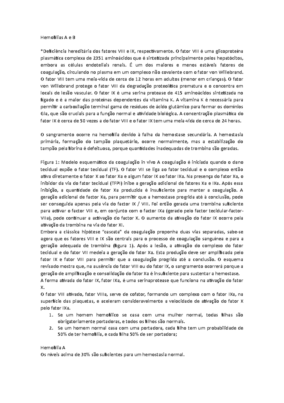 Hemofilia - O fator VIII é uma glicoproteína plasmática complexa de ...
