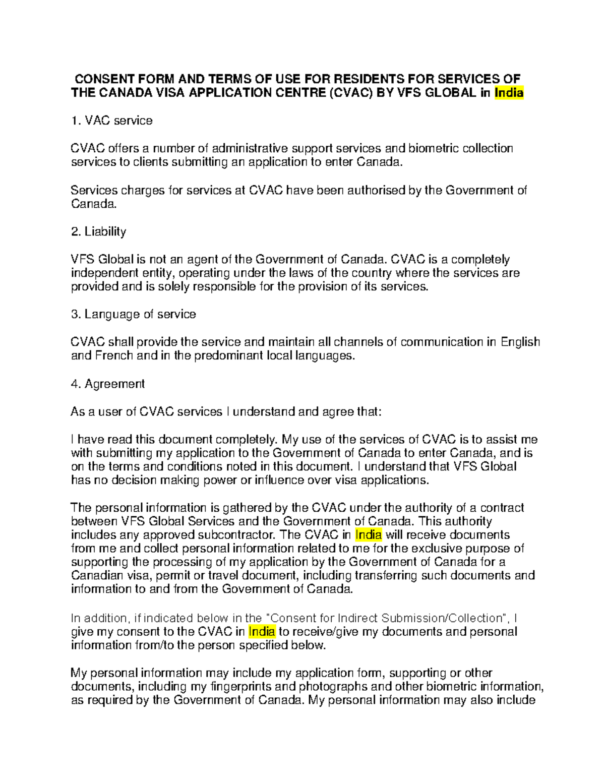 Consent-Form-India - Please use it as a consent form - CONSENT FORM AND ...