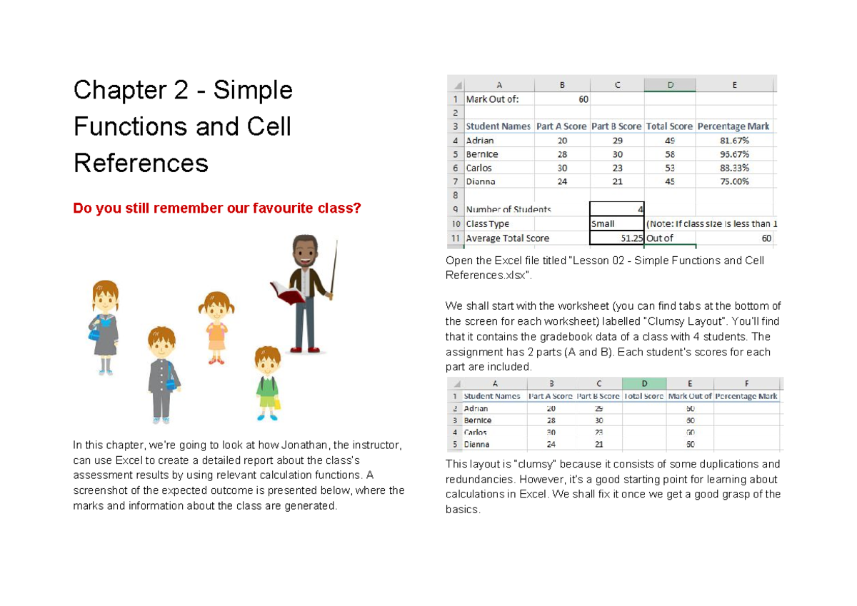 Chapter 2 - Simple Functions and Cell References - Chapter 2 - Simple ...
