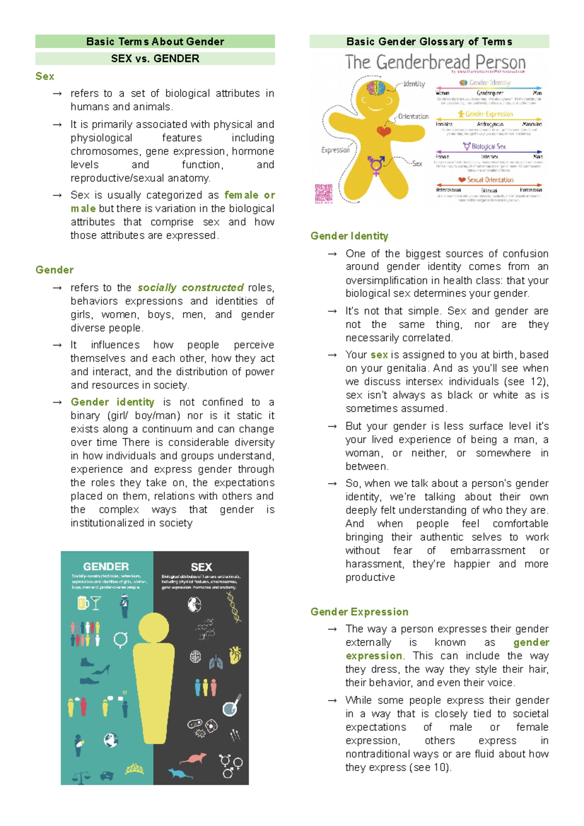 Basic Terms About Gender - GENDER Sex refers to a set of biological ...