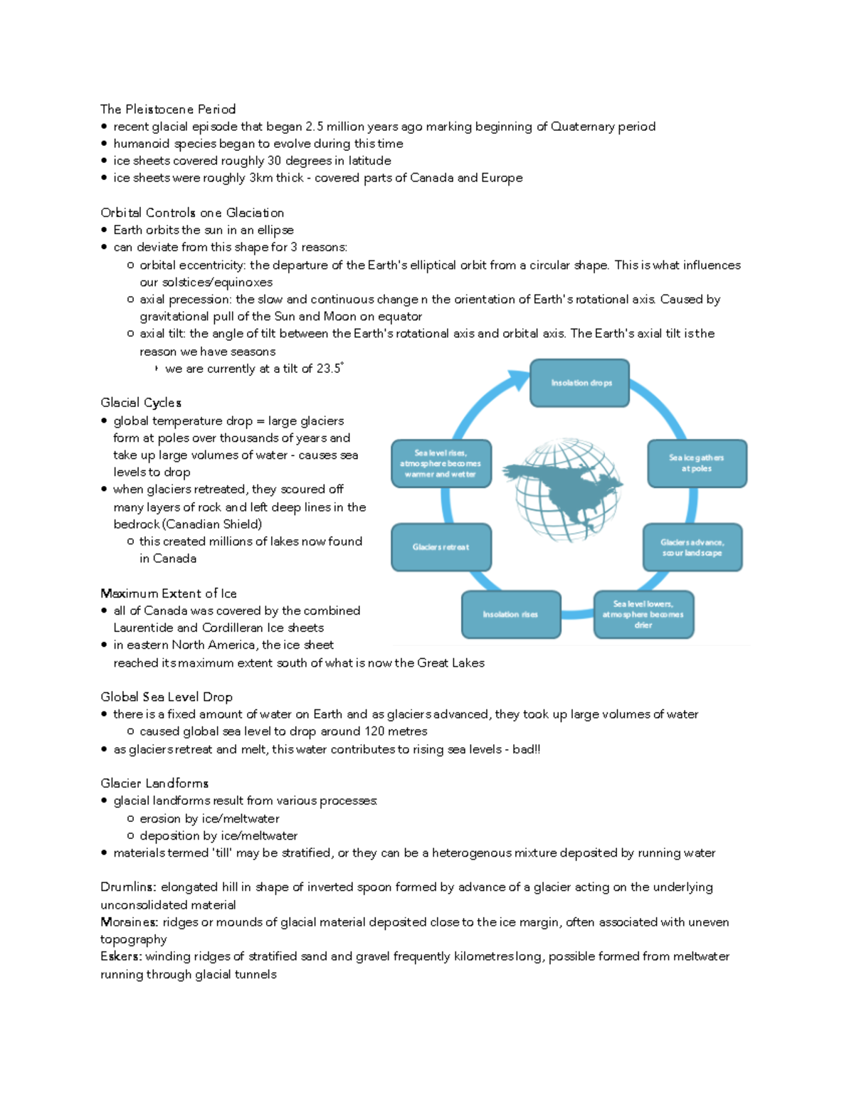 M1 - The Ice Age - Lecture notes 1 - The Pleistocene Period • recent ...