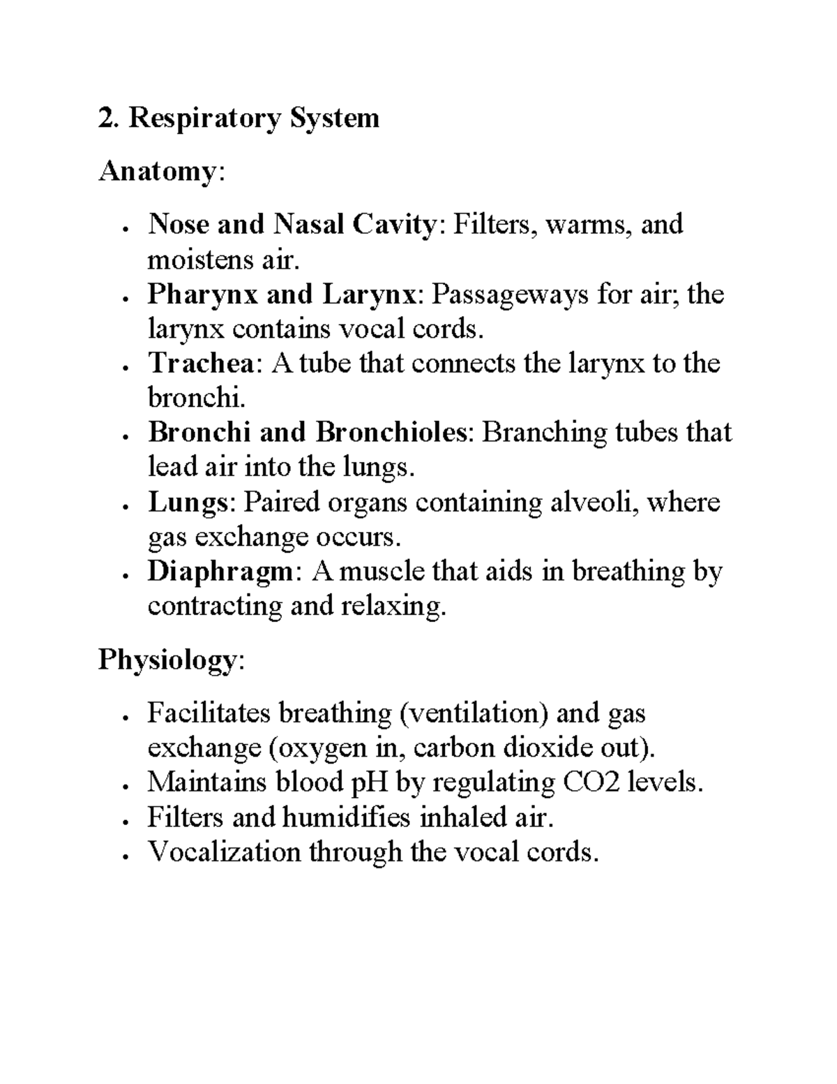 Respiratory System - 2. Respiratory System Anatomy: • Nose and Nasal ...