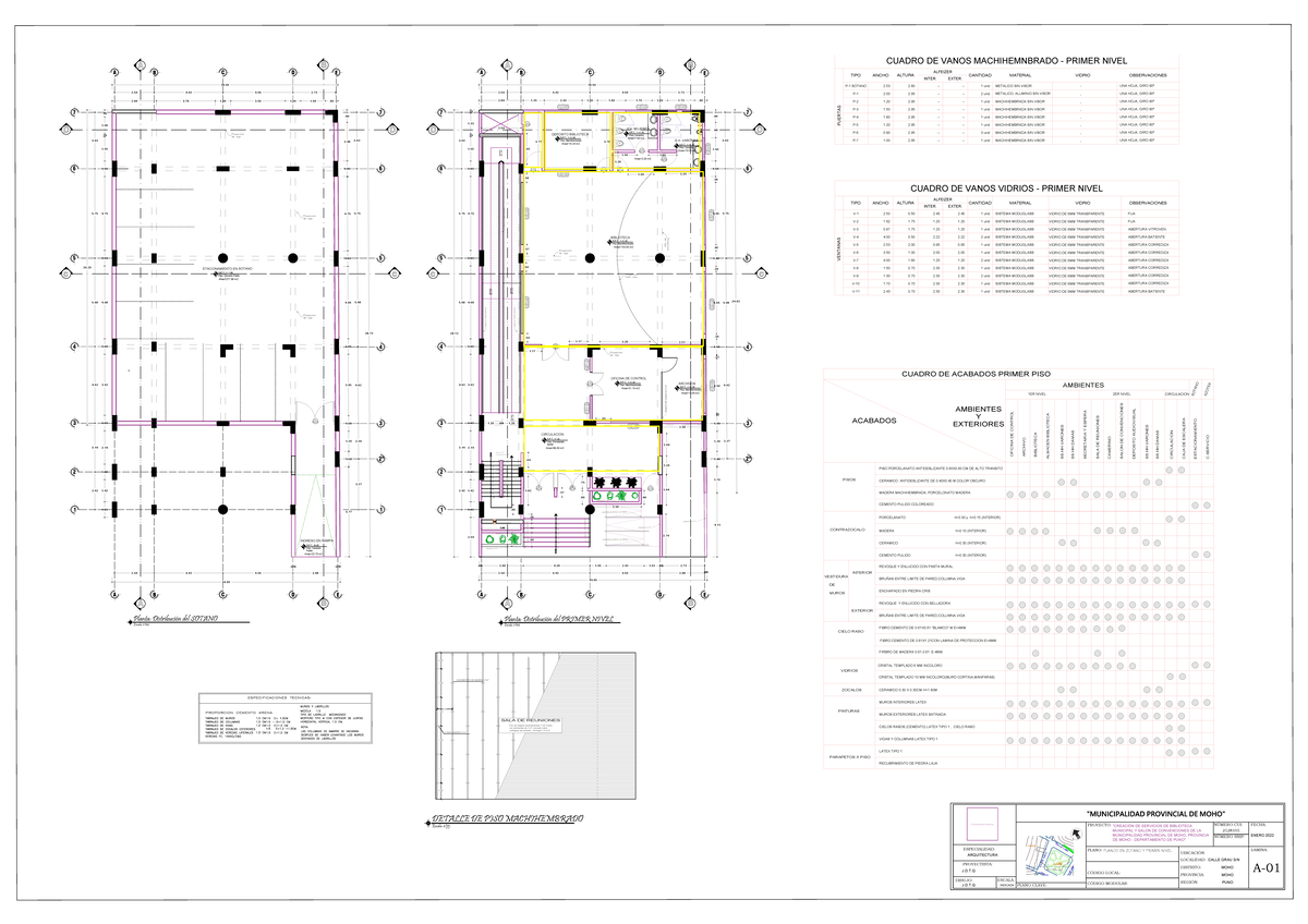 1. Planos Planta, Corte Y Elevaciones-A-01 - DESCANSO NPT: + 2 ...
