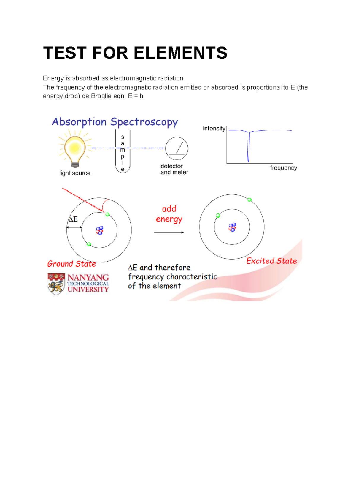 Forensic Science 2 Atomic Structure - CM8002 - TEST FOR ELEMENTS Energy ...