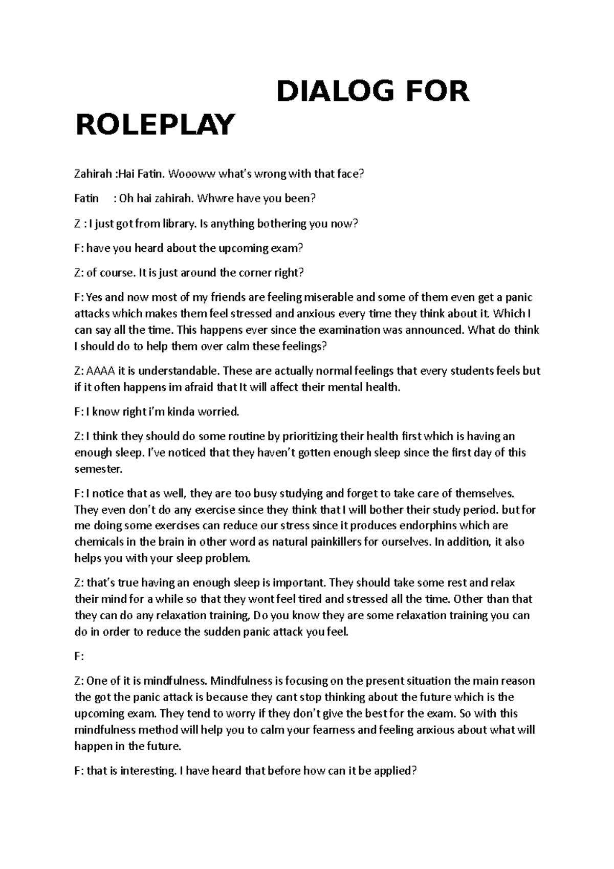 Dialog FOR Roleplay ...