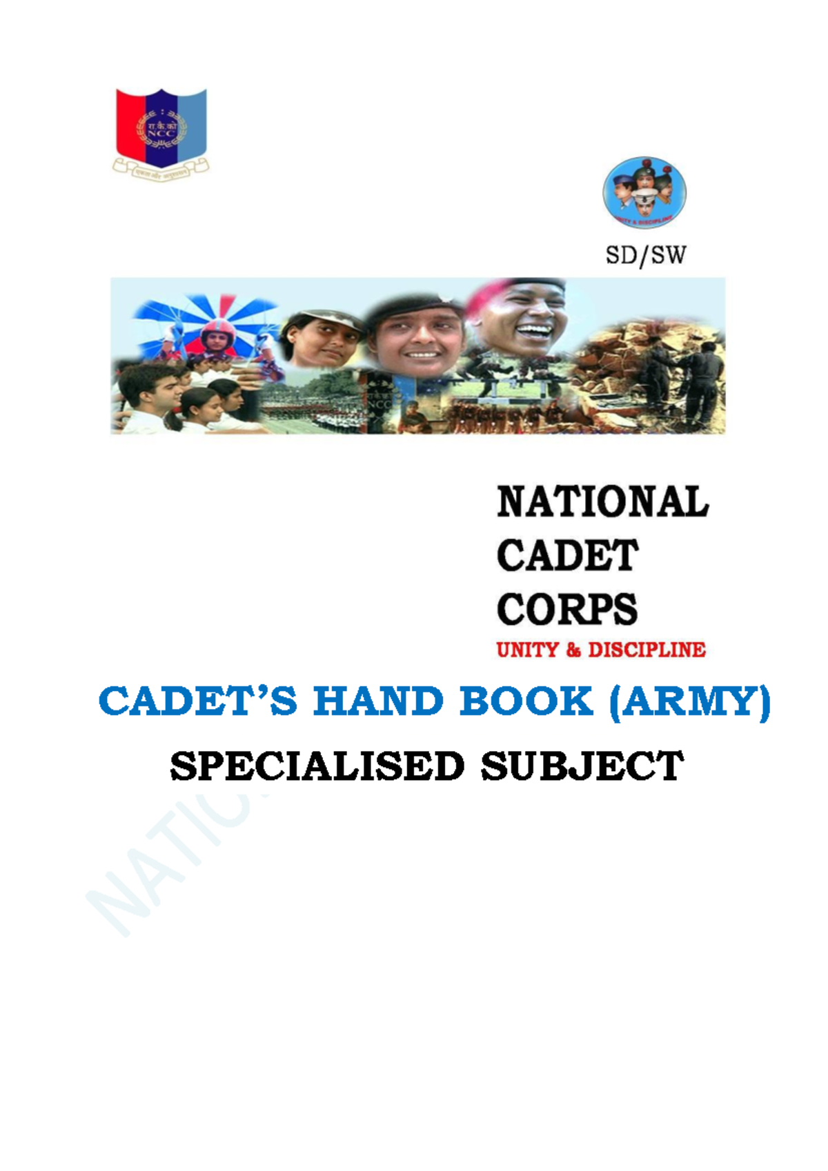 Sd sw army special subject precis 15 oct 2019 4 - CADET’S HAND BOOK ...