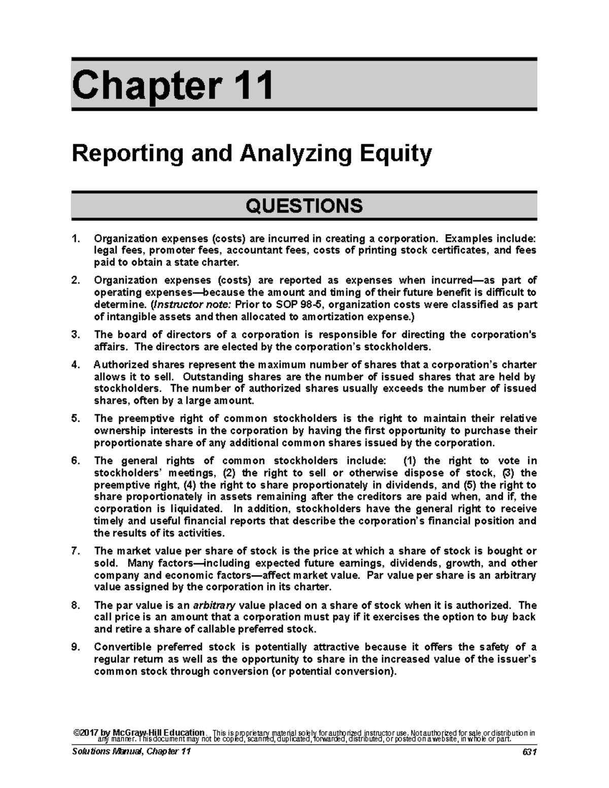 X11 Wild FA 8e SM 0631-0674 - Chapter 11 Reporting and Analyzing Equity ...
