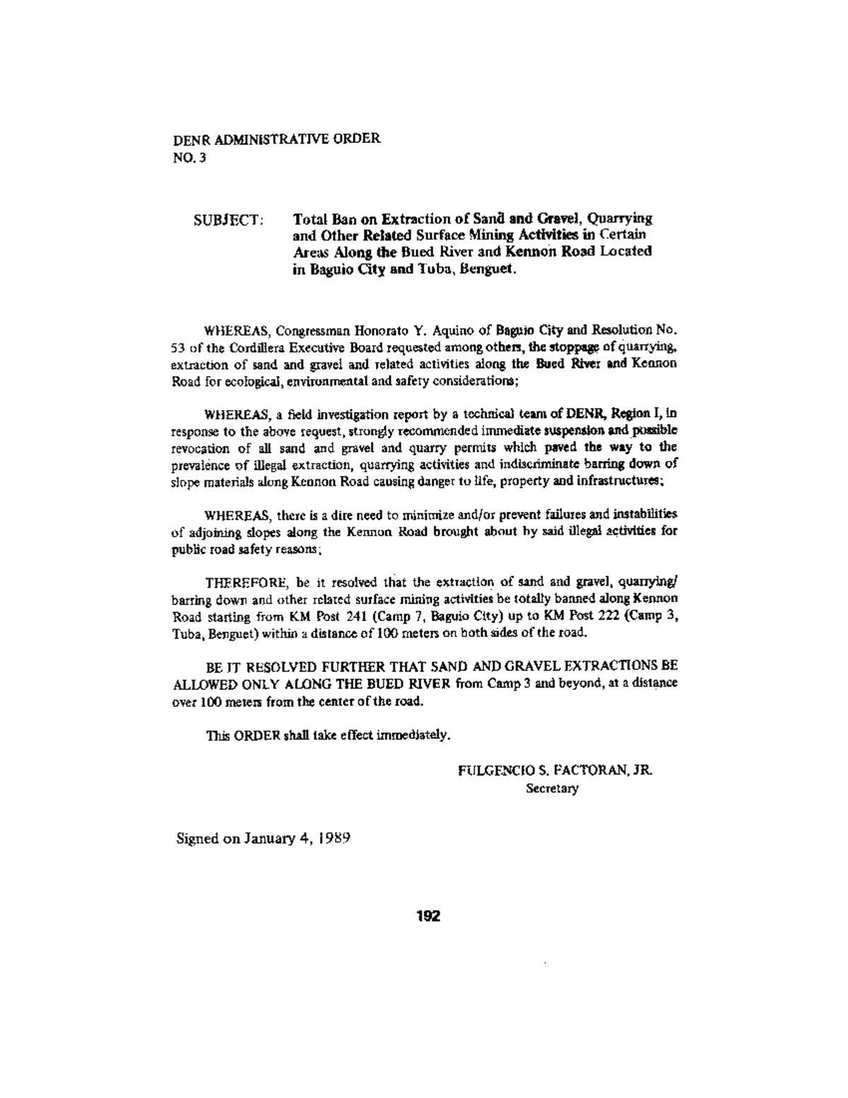 Delegation of Authority to Penros, Cenros, and their Duly Authorized ...