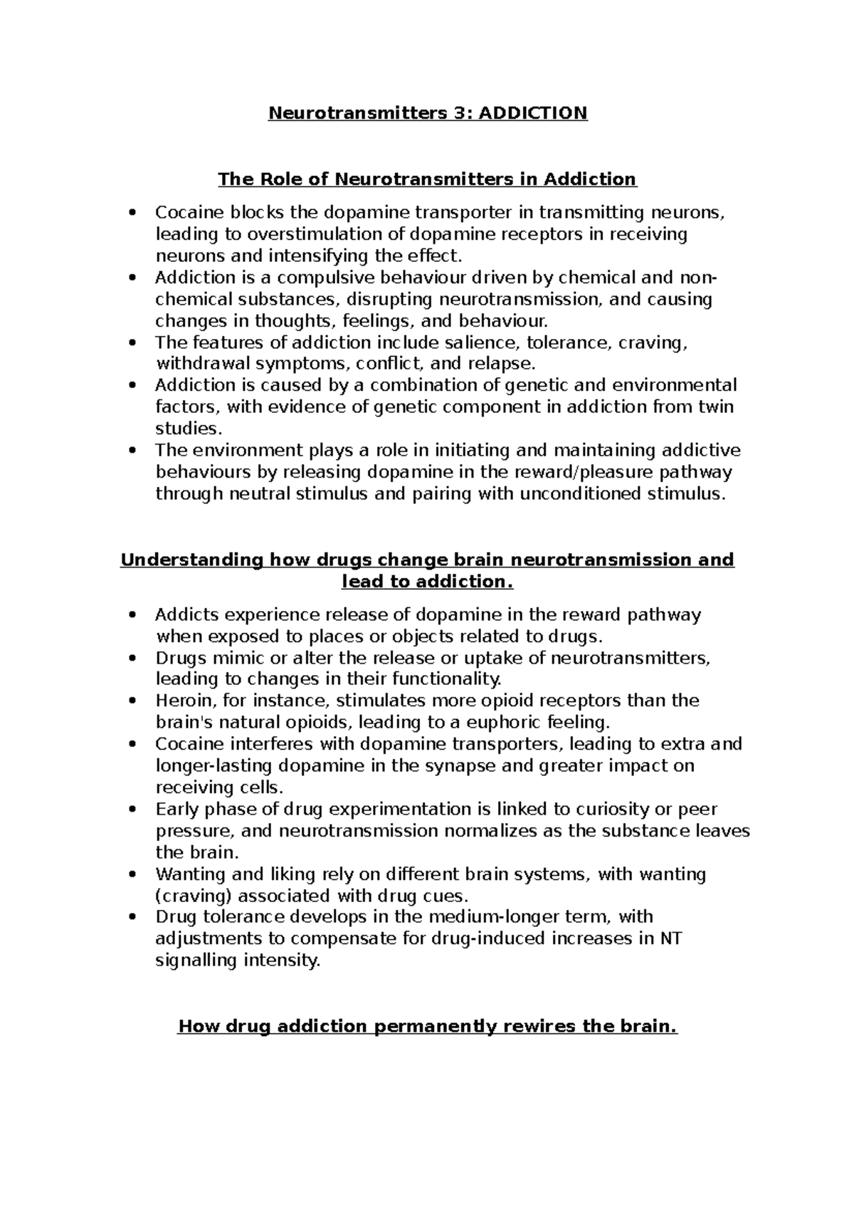 Neuro Transmitters 3 - Neurotransmitters 3: ADDICTION The Role of ...