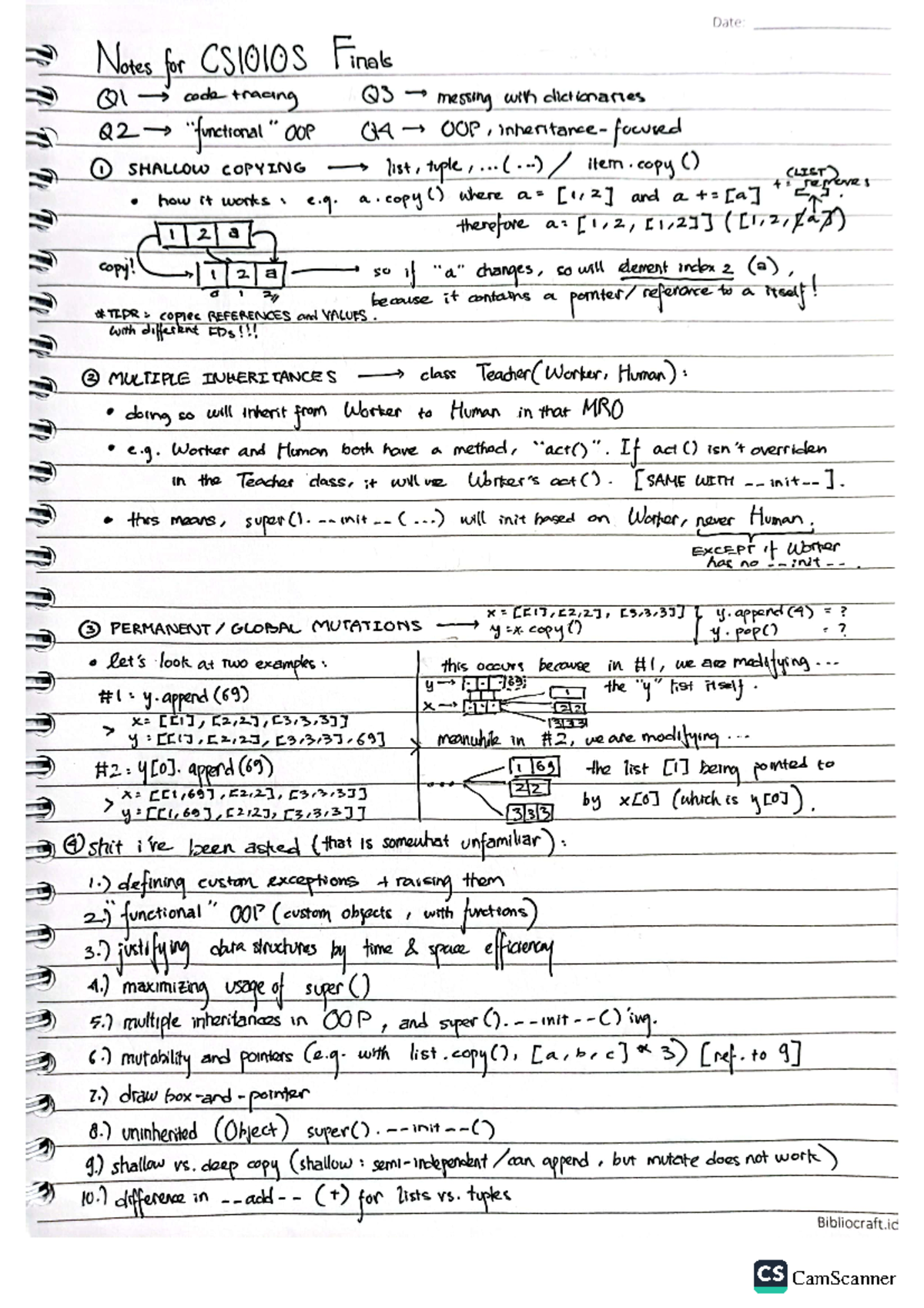 (Basic) Final Exam Summary - Date: Notes for CS1010S Finals Q1 code ...