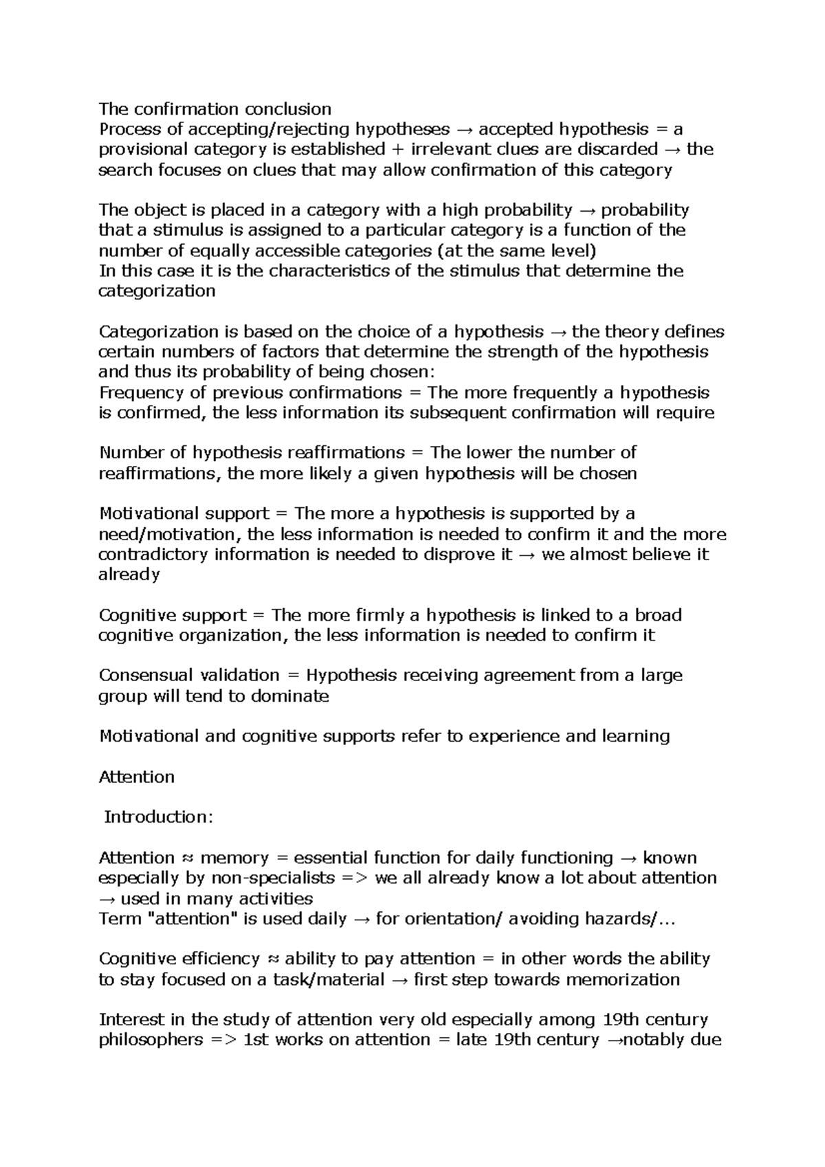 The confirmation conclusion - The confirmation conclusion Process of ...