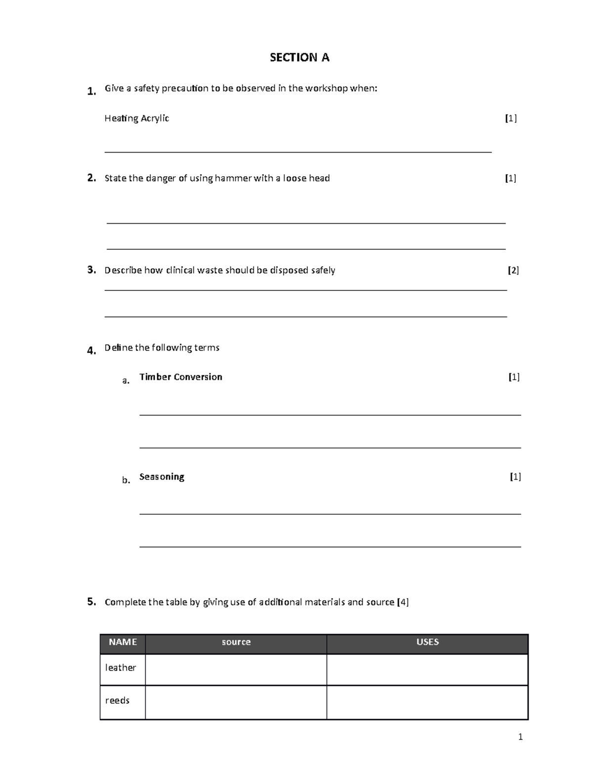 End of May form edited - Revision for both forms - SECTION A 1. Give a ...
