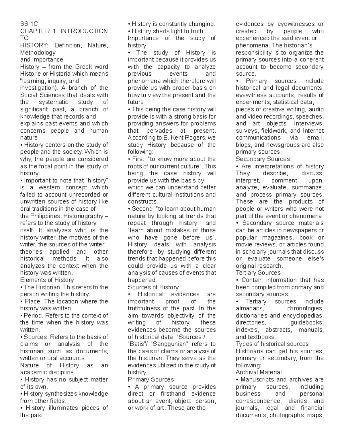 Reviewers FOR CRE ALL - reviewer - SS 1C CHAPTER 1: INTRODUCTION TO ...