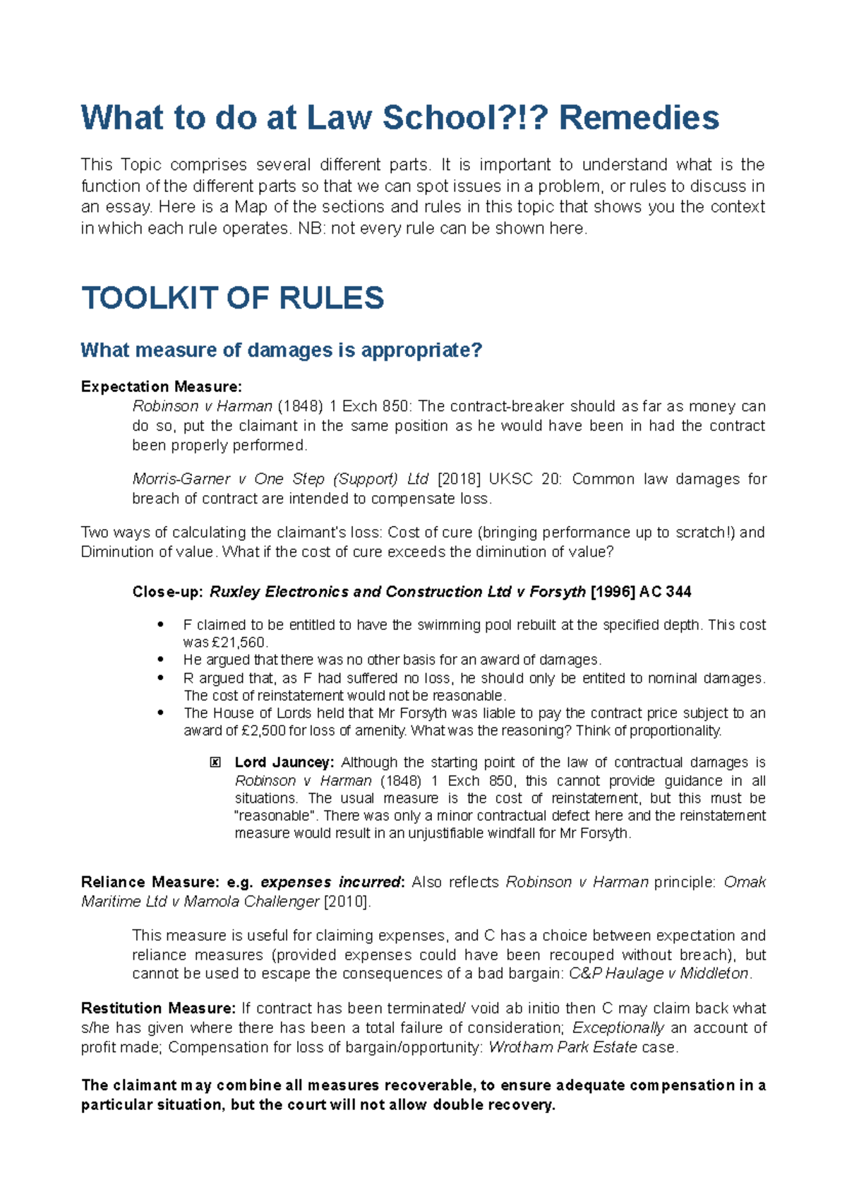 What to do at Law School - Lesson Eight - What to do at Law School ...