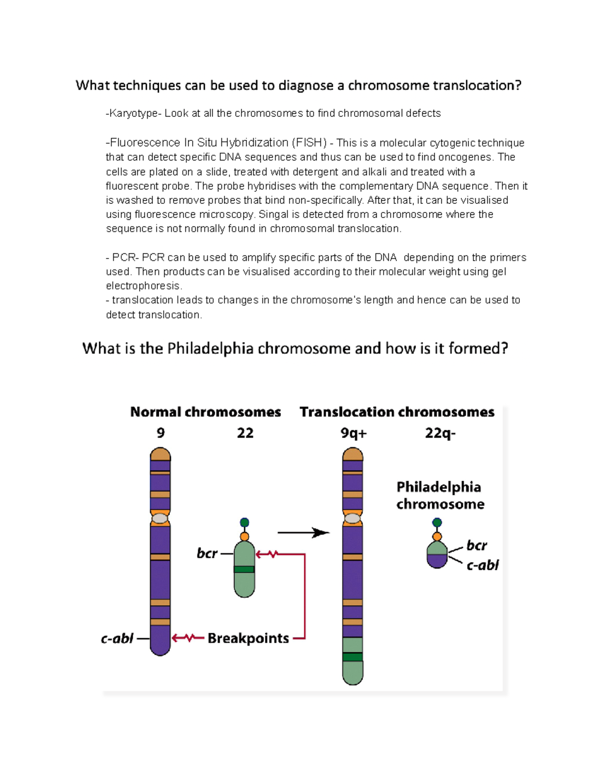 Cancer PBL LEARNING OBJECTIVES -Karyotype- Look at all the chromosomes ...