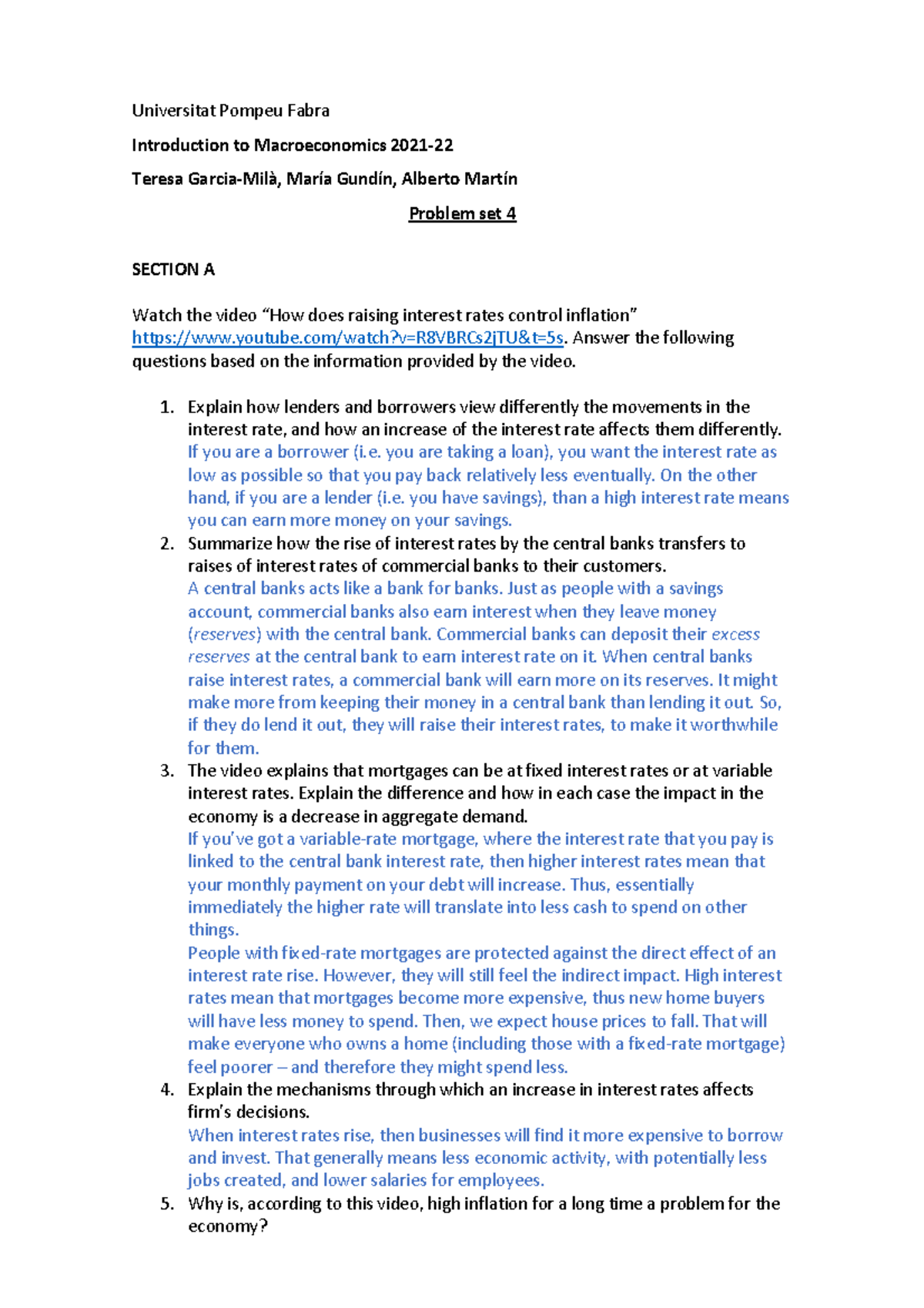 PS4 2023 Solutions - problem set 4 soluciones - Universitat Pompeu Fabra Introduction to - Studocu