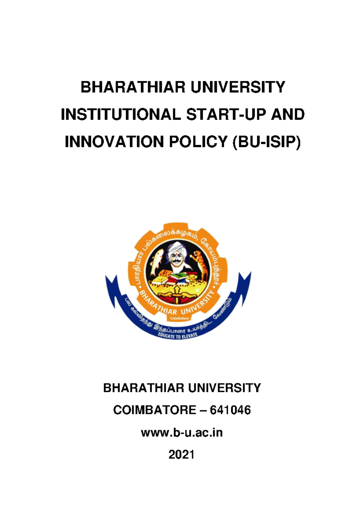Bu isip - Notes - BHARATHIAR UNIVERSITY INSTITUTIONAL START-UP AND ...
